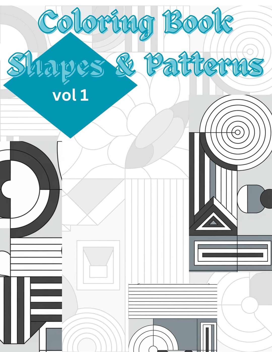 Printable Coloring Book Shapes and Patterns Vol 1 | Digital Adult and ...