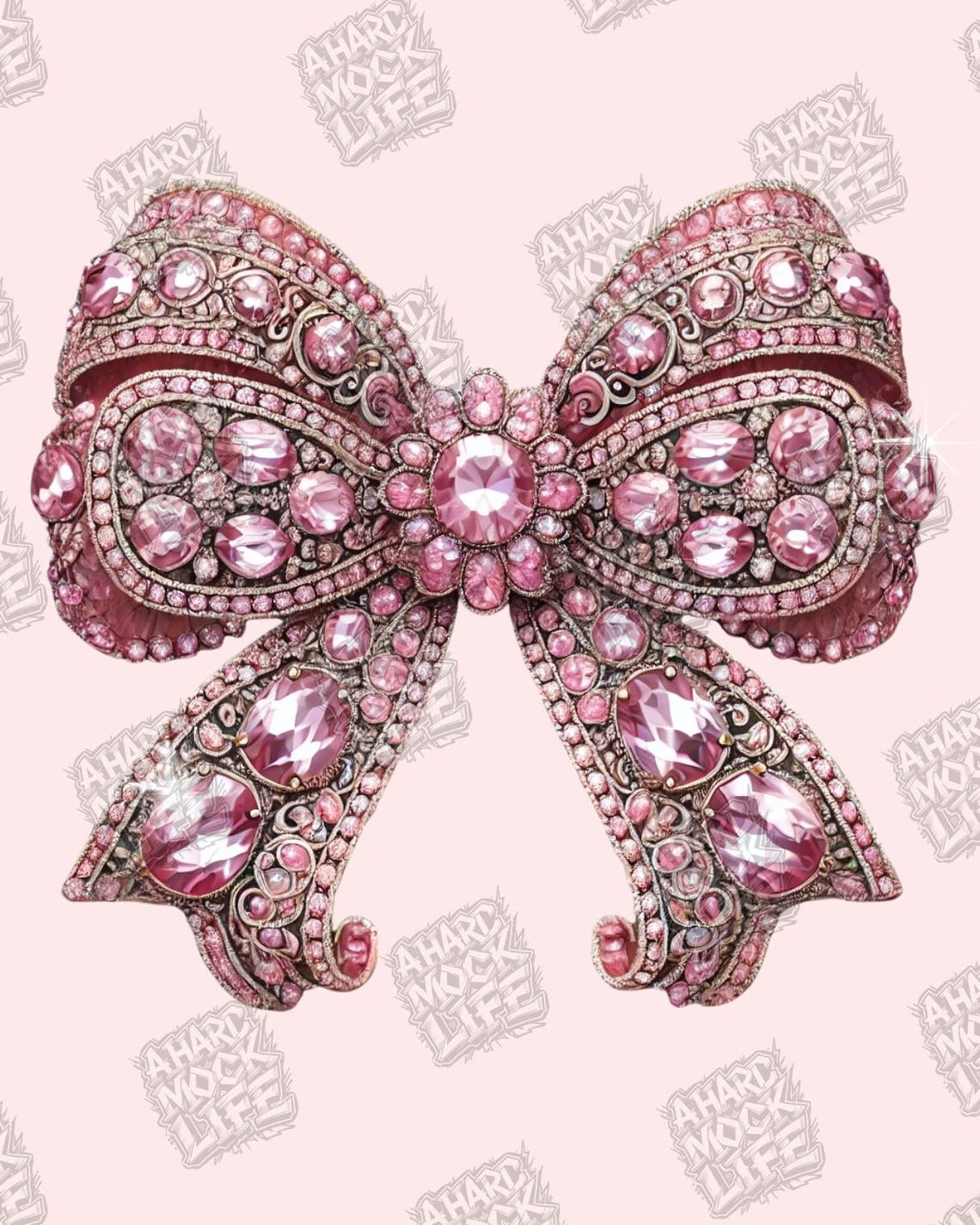 Pink Rhinestone Bow PNG - Etsy