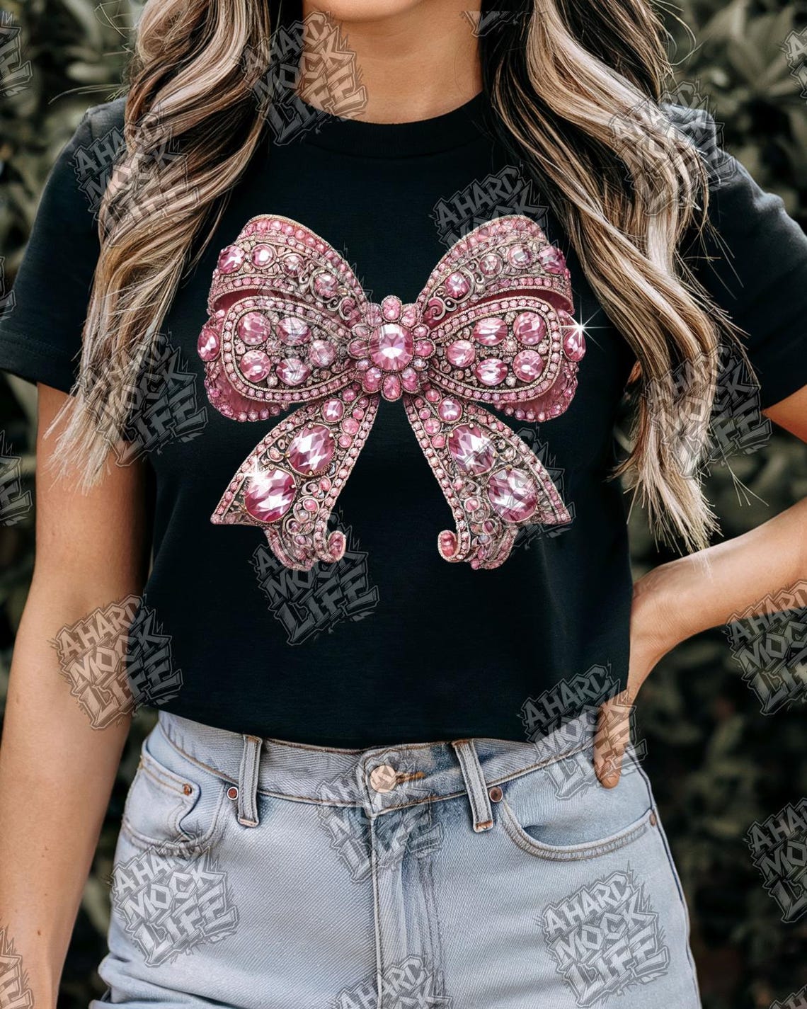 Pink Rhinestone Bow PNG - Etsy