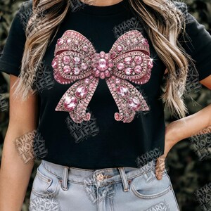 Pink Rhinestone Bow PNG - Etsy