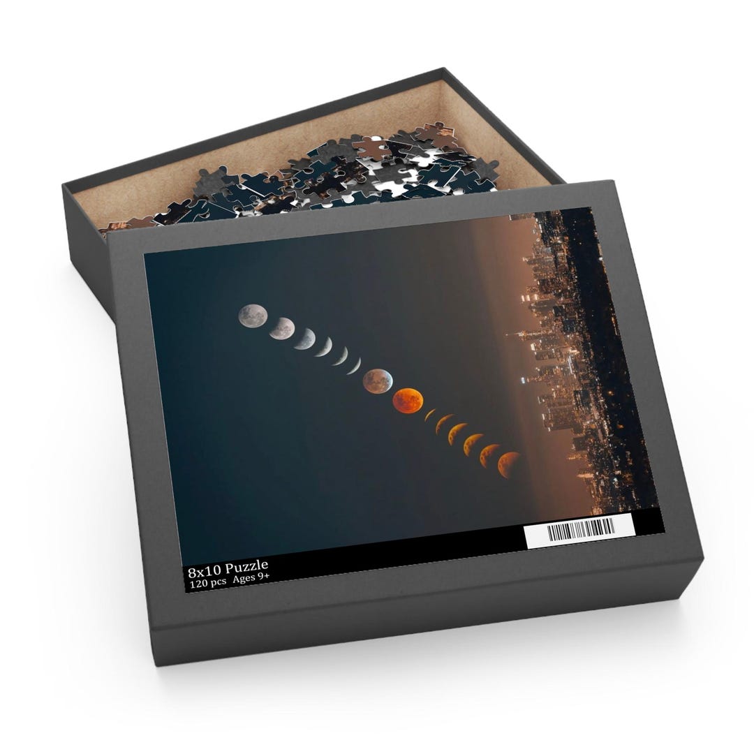 Lunar Eclipse Phases Puzzle | 120-500 Piece Moon Phases Jigsaw - Etsy