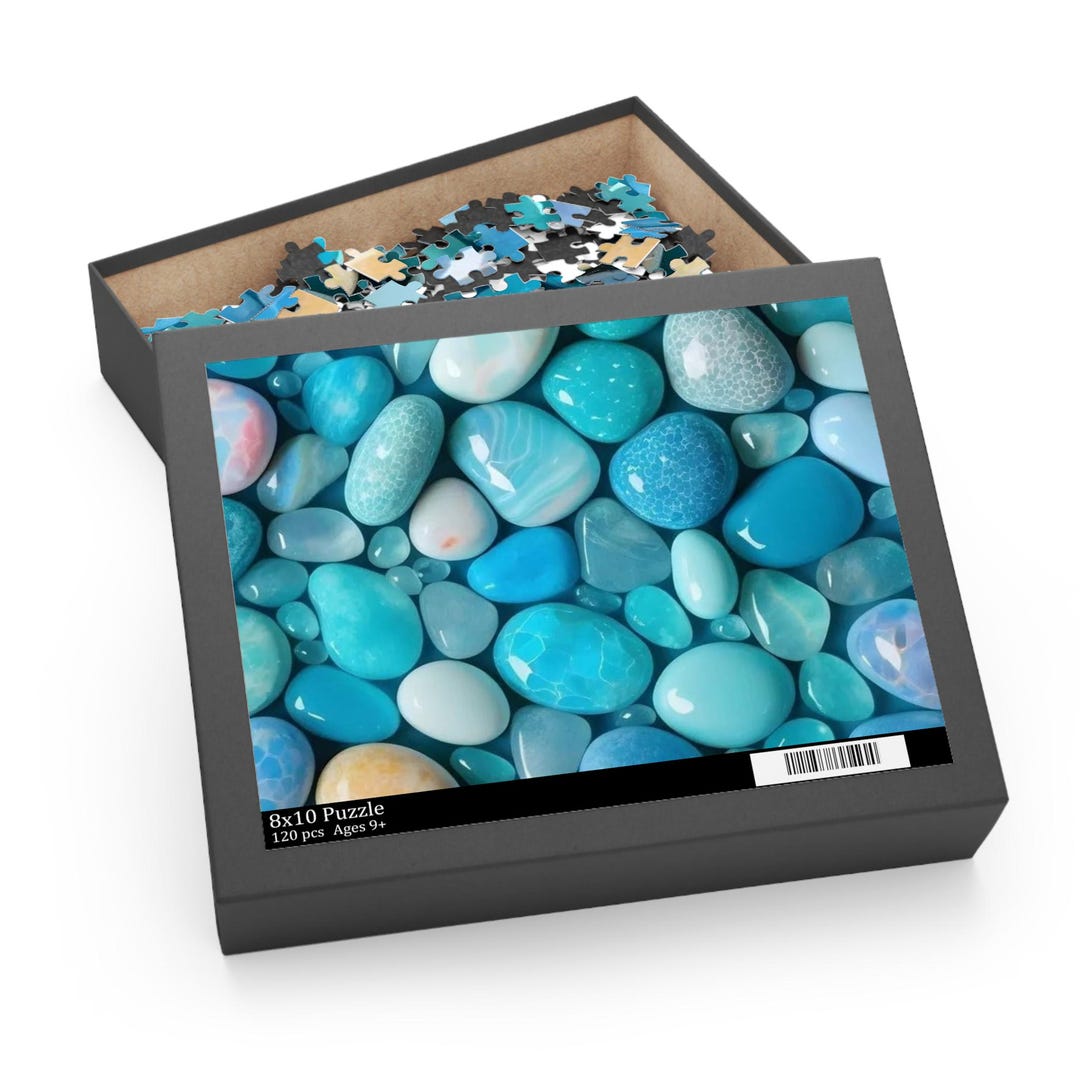 Blue Pebble Pattern Puzzle | Ocean Stone Jigsaw - Etsy