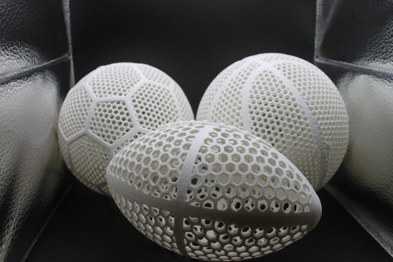 3D Printed Airless Sports Collection basketball, Soccer Ball, Football ...