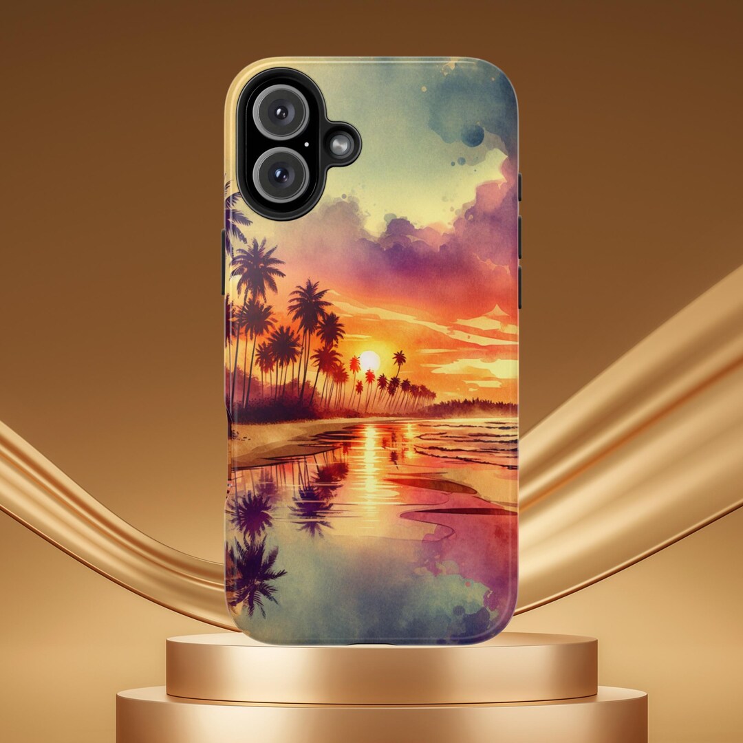 Vintage Beach Sunset Phone Case, iPhone Case With Romantic Landscape ...
