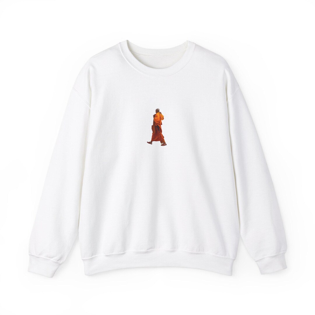 Minimal Illustrated Monk Crew Neck Jumper - Etsy