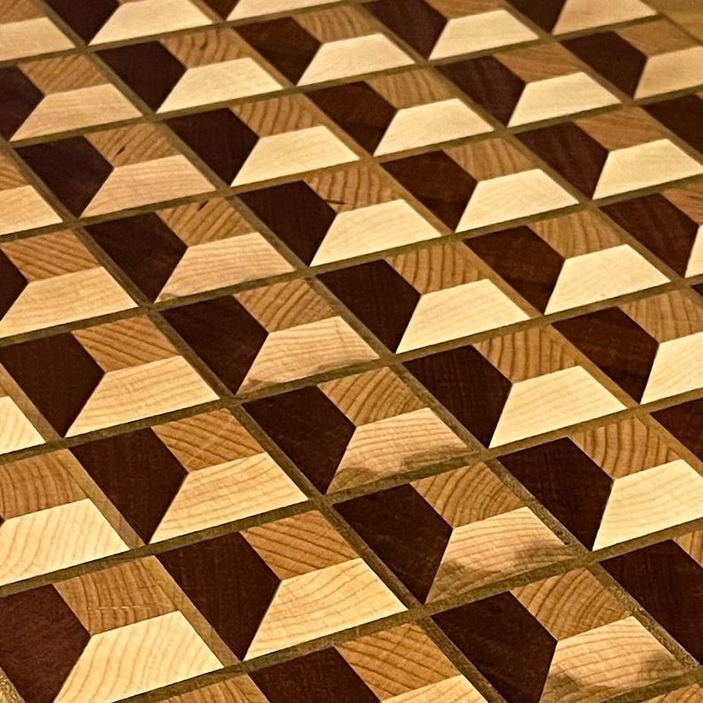 Solid Wood 3D Pattern Cutting Board - Etsy