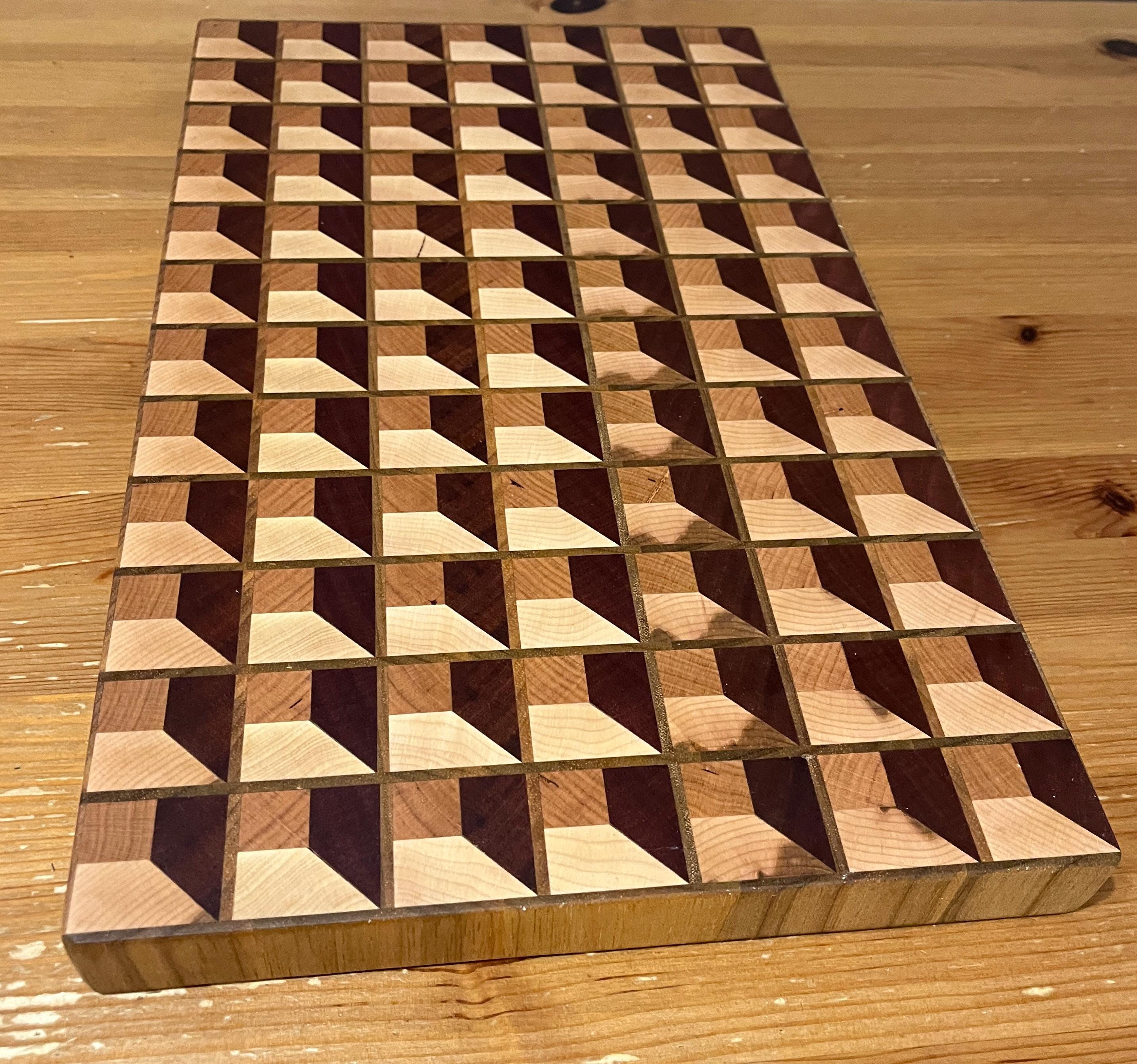 Solid Wood 3D Pattern Cutting Board - Etsy