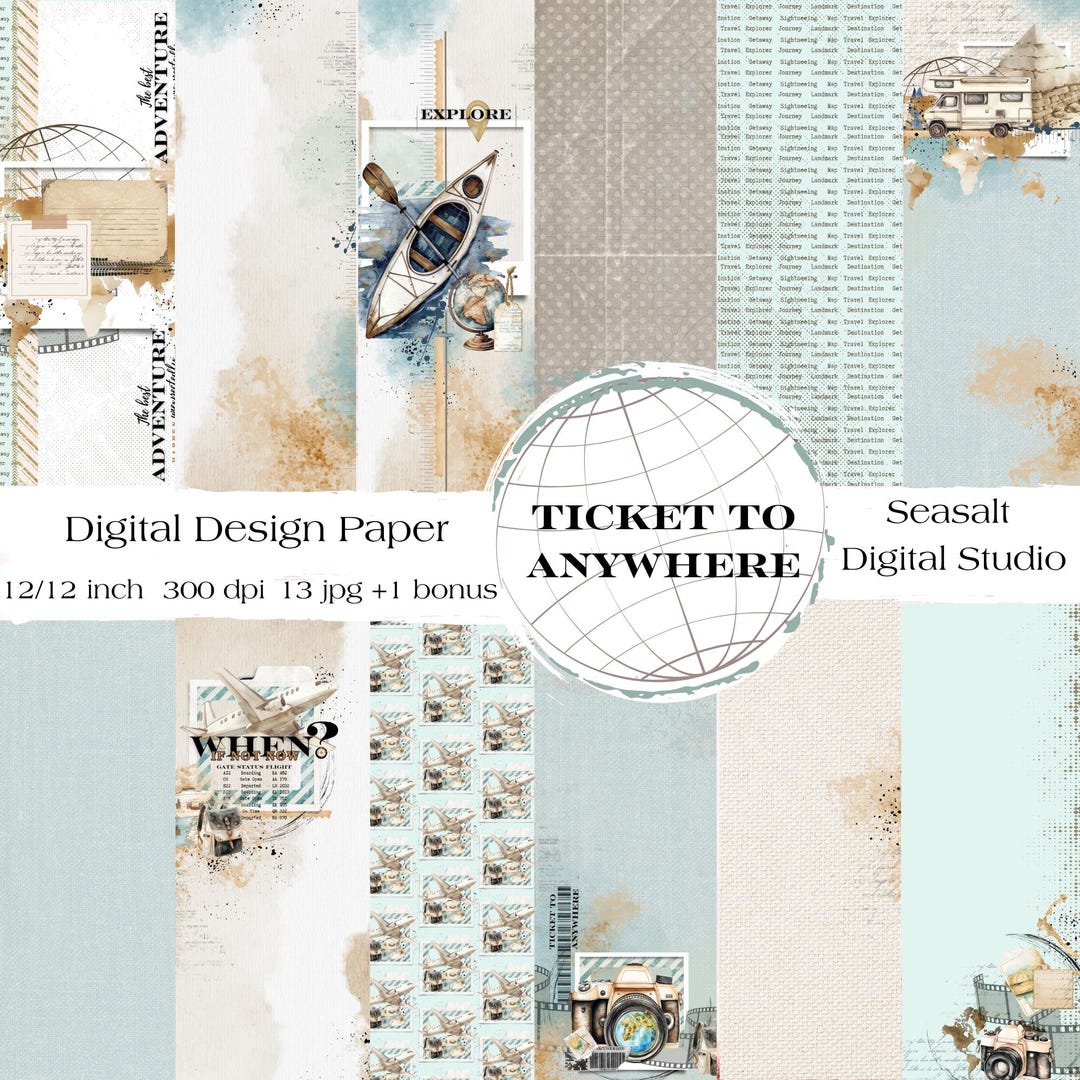 Travel Digital Paper, Man Digital Paper,holiday, Vacation, Digital ...