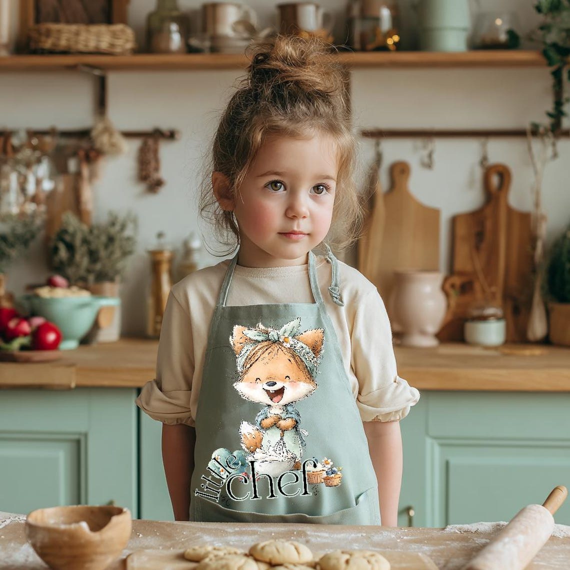 Png File Mini Chef, Little Chef, Mum's Helper- Animal Watercolor Apron ...
