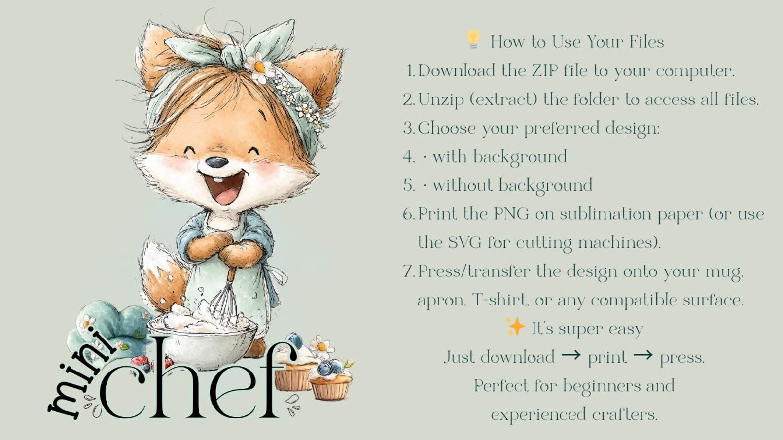 Png File Mini Chef, Little Chef, Mum's Helper- Animal Watercolor Apron ...