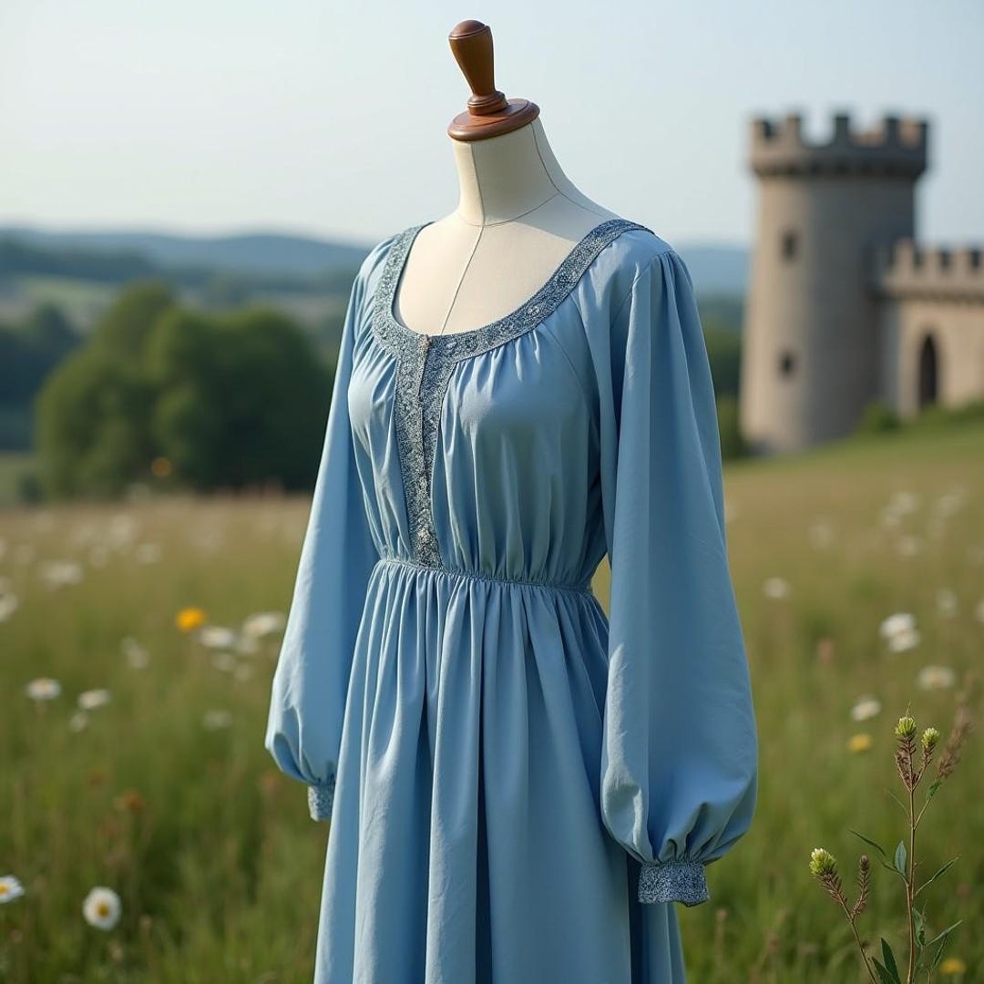 Digital Sewing Pattern for Light Blue Medieval Dress Instant Download ...