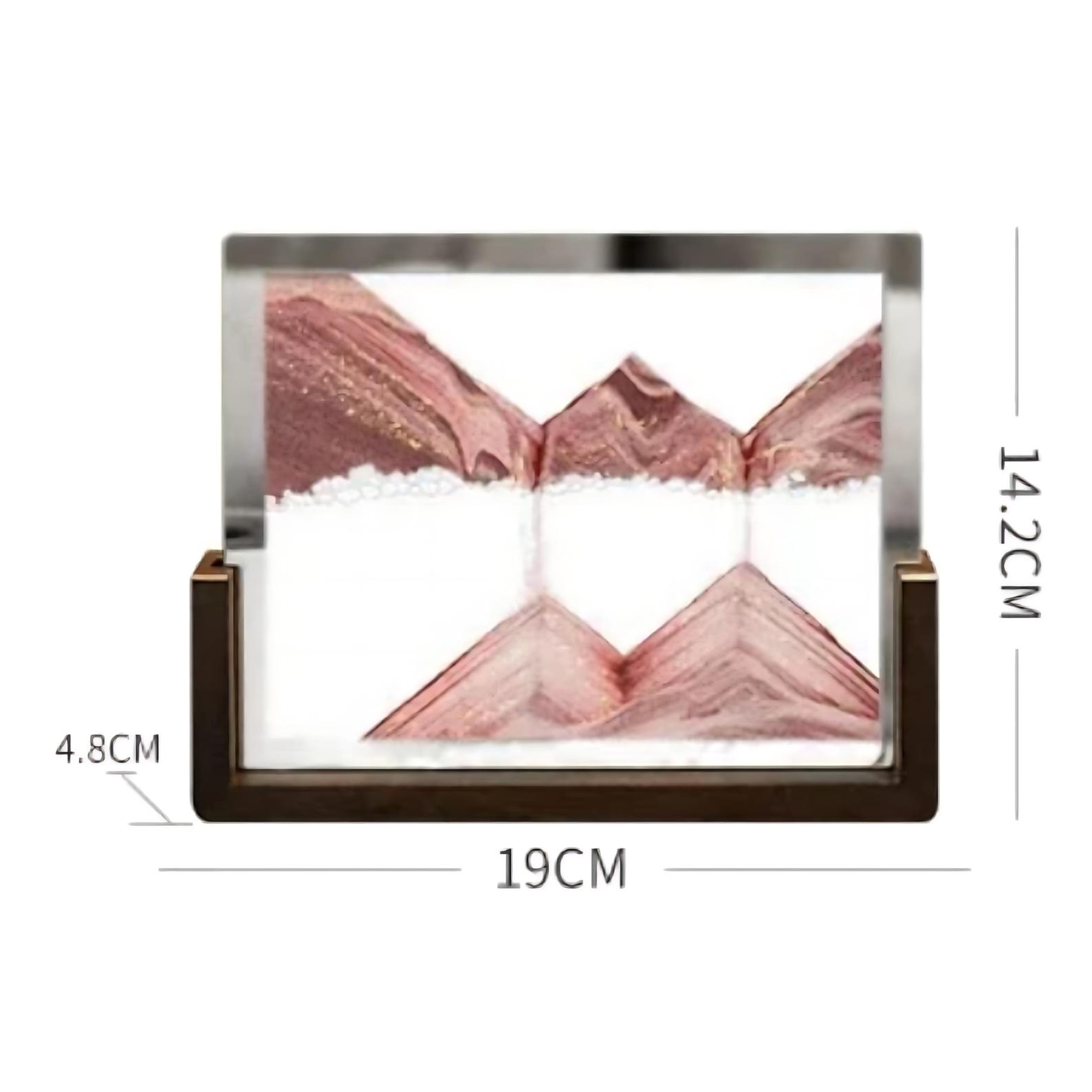 Walnut Wood Frame Moving Sand Art, 3D Quicksand Hourglass Picture ...