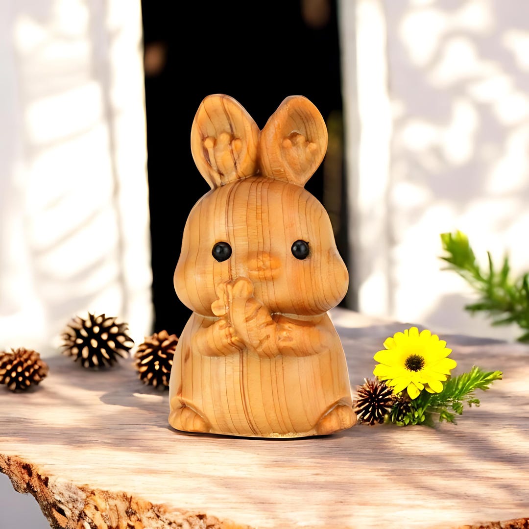 Easter Decor, Wooden Bunny for Easter, Wooden Easter Bunny Ornament ...