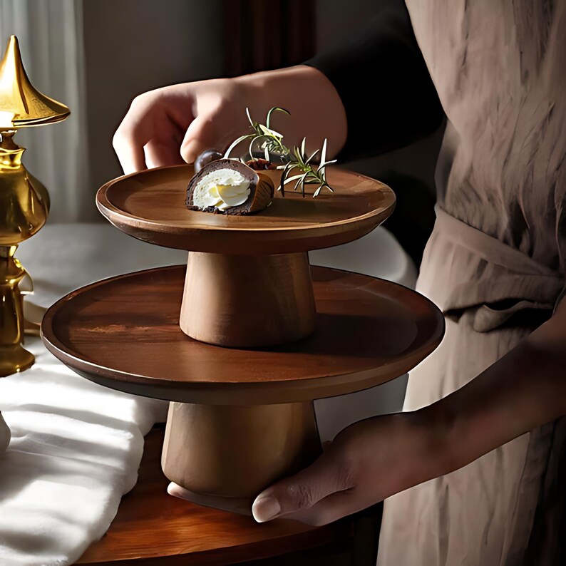 Cake Stand, Birthday Cake Stand, Rustic Cake Stand, Acacia Cake Stand ...