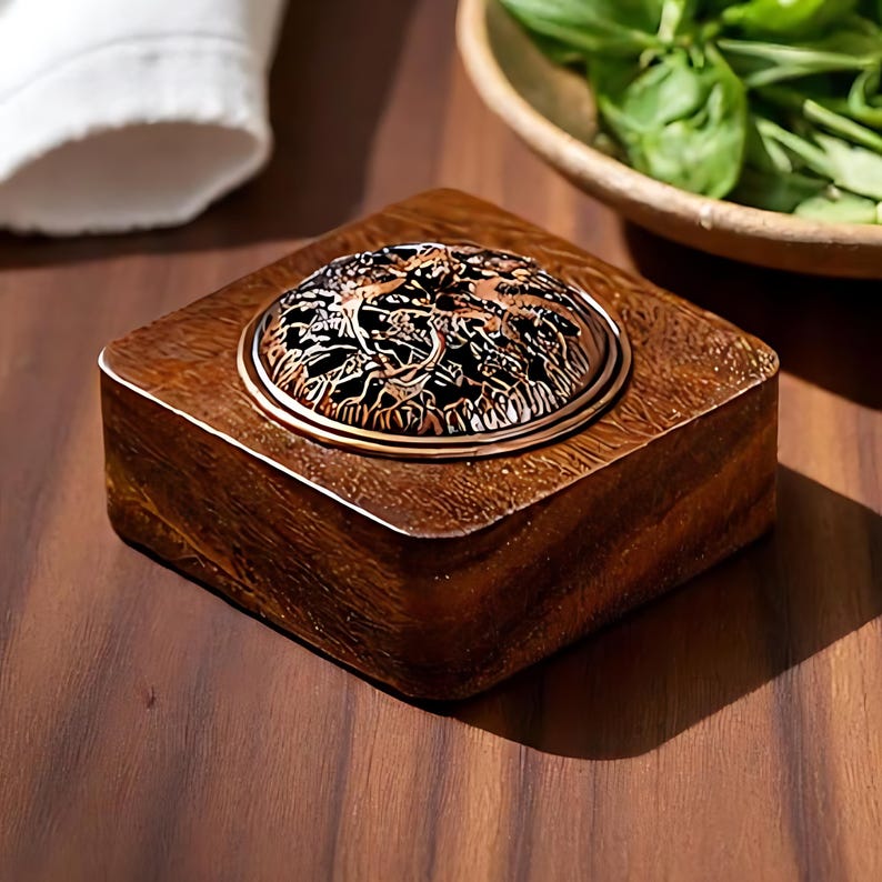 Incense Holder, Wooden Incense Burner Box With Lid, Empty Storage Box ...