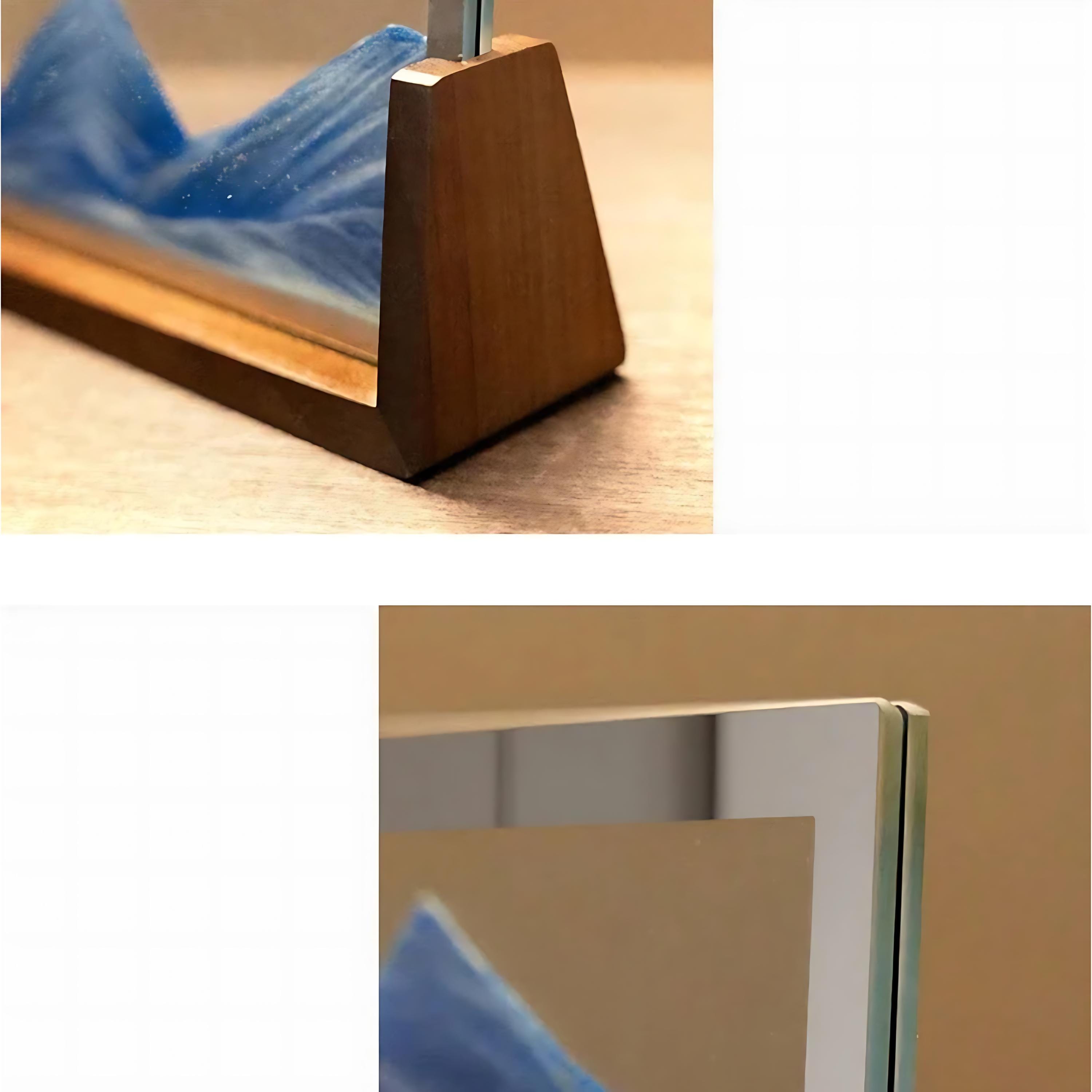 Walnut Wood Frame Moving Sand Art, 3D Quicksand Hourglass Picture ...