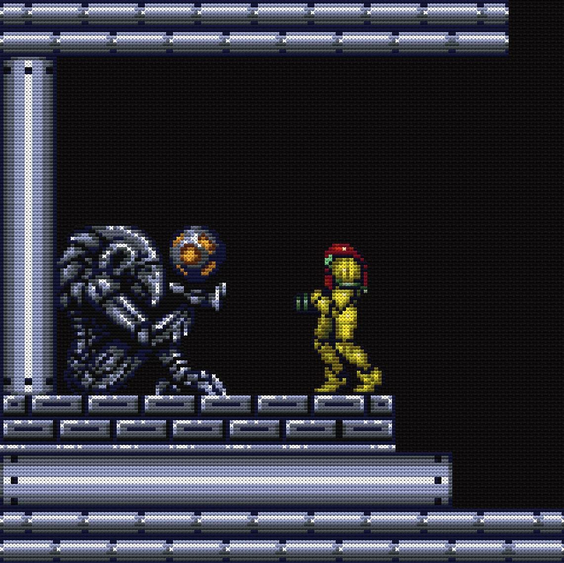 Super Metroid Chozo Statue Scene Cross Stitch Pattern (full) - Etsy
