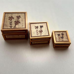 Nesting Trinket Keepsake Decorative Boxes Bamboo Tropical Asian - Etsy