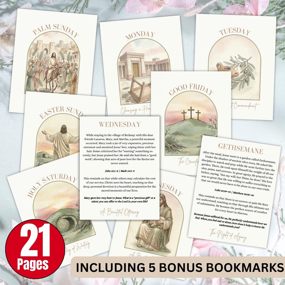 Holy Week Cards LDS Holy Week Easter Study Easter Week Printouts Easter ...