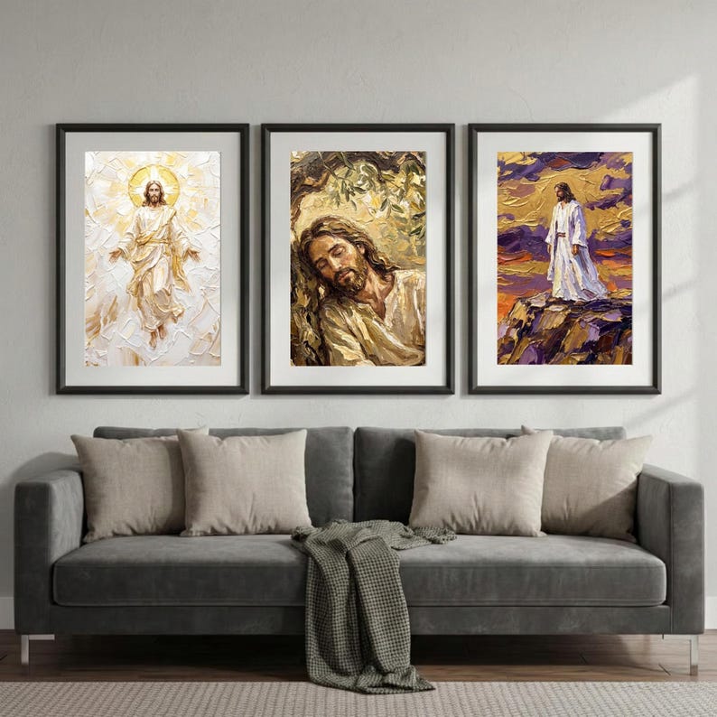 Jesus Easter Christian Printable Wall Art: Digital Oil Painting ...