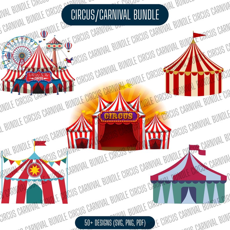 Circus Clipart, Circus Printable, Circus PNG and SVG, Carnival Clip Art ...