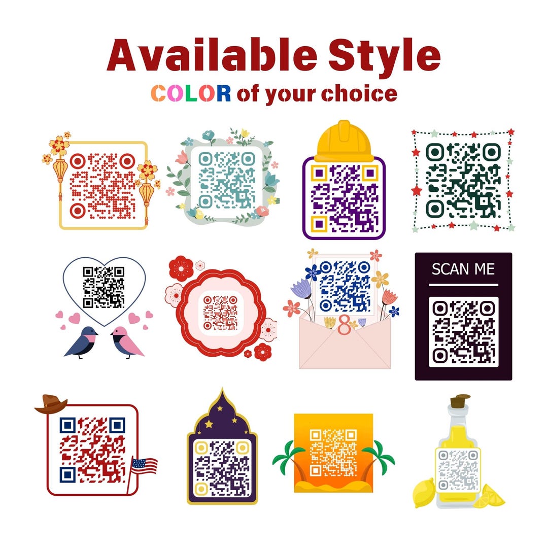 Custom QR Code Digital Download, Personalized QR Codes for Website ...
