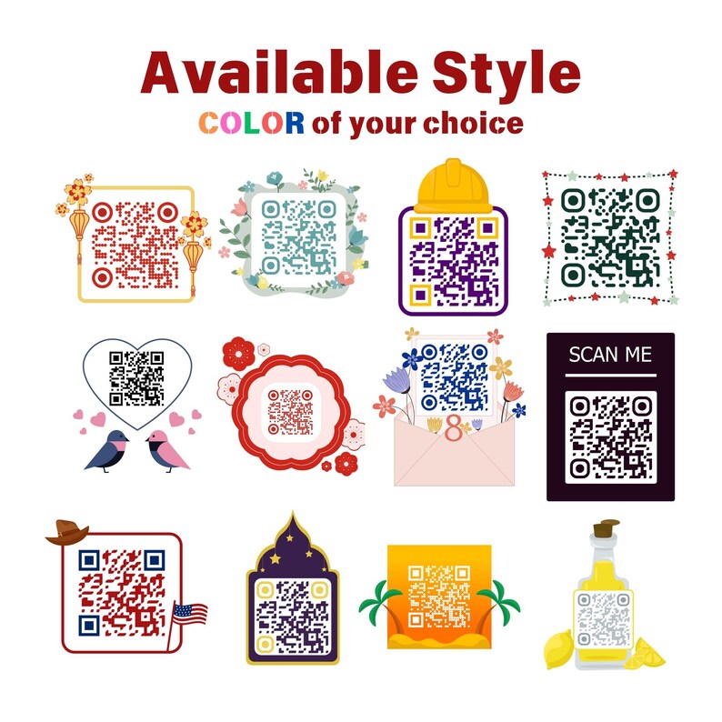Custom QR Code Digital Download, Personalized QR Codes for Website ...