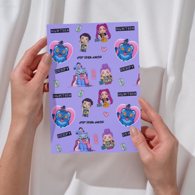 10 Kpop Demon Hunters Digital Paper: Huntrix Inspired Seamless Pattern ...