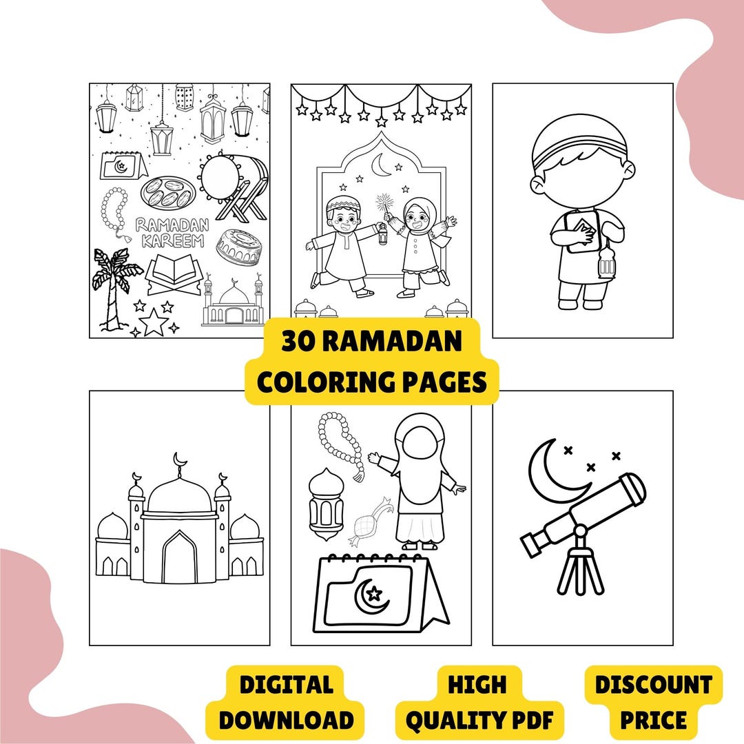 Ramadan Eid Coloring Pages for Kids, Ramadan Coloring Cards, Ramadan ...