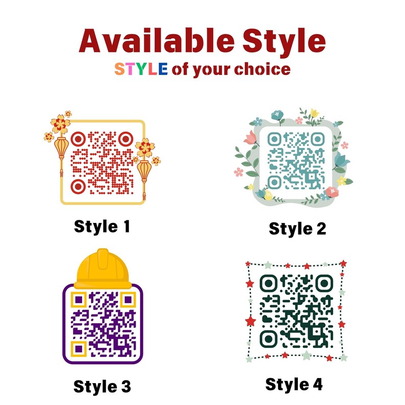 Custom QR Code Digital Download, Personalized QR Codes for Website ...