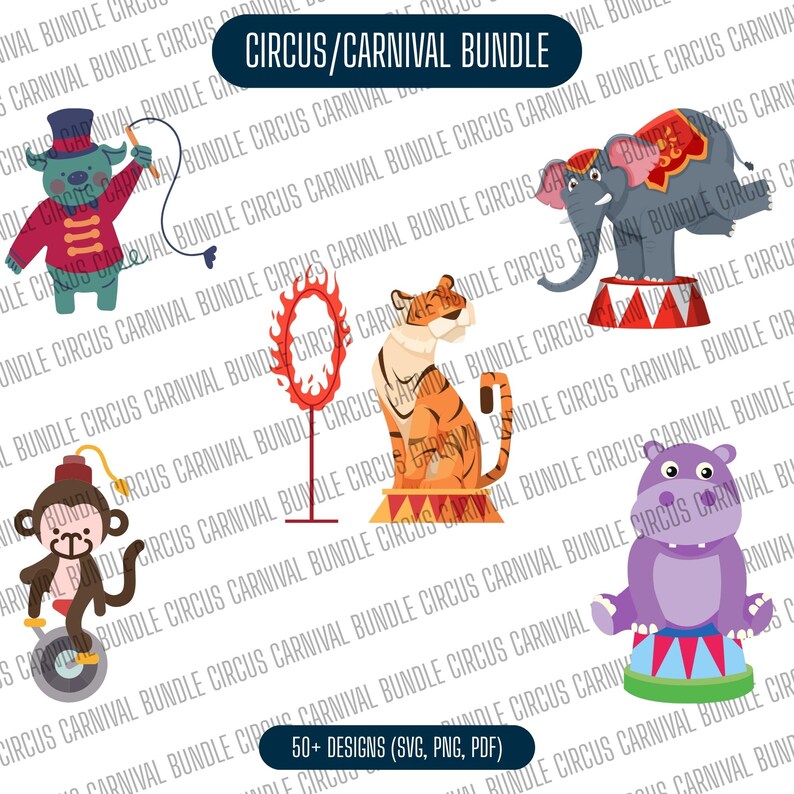 Circus Clipart, Circus Printable, Circus PNG and SVG, Carnival Clip Art ...