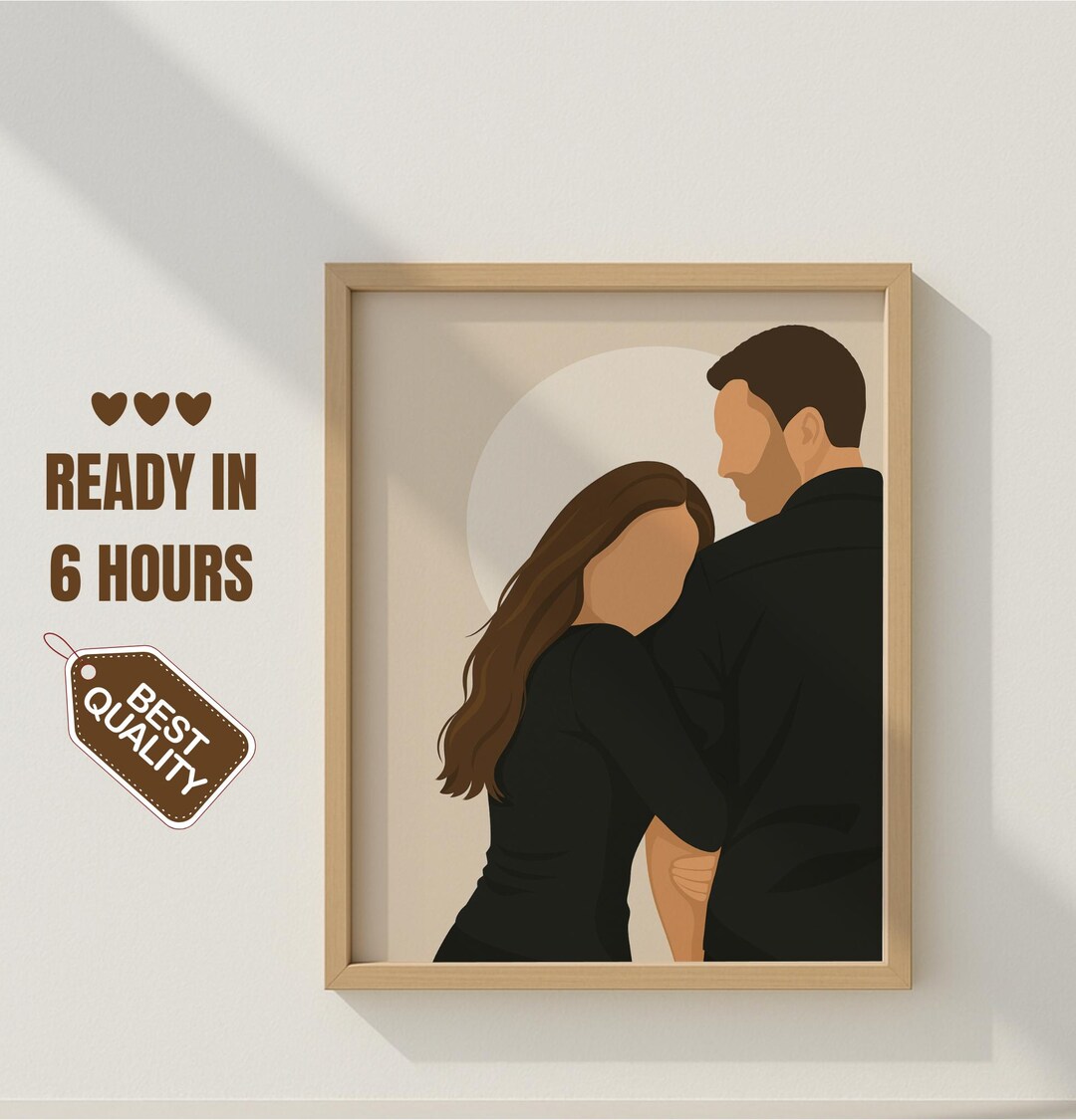 Custom Faceless Portrait, Personalized Portrait From Photo, Couple Gift ...