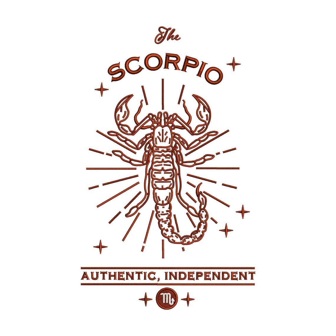 Scorpio Star Embroidery Design - Zodiac Sign Embroidery - Instant ...