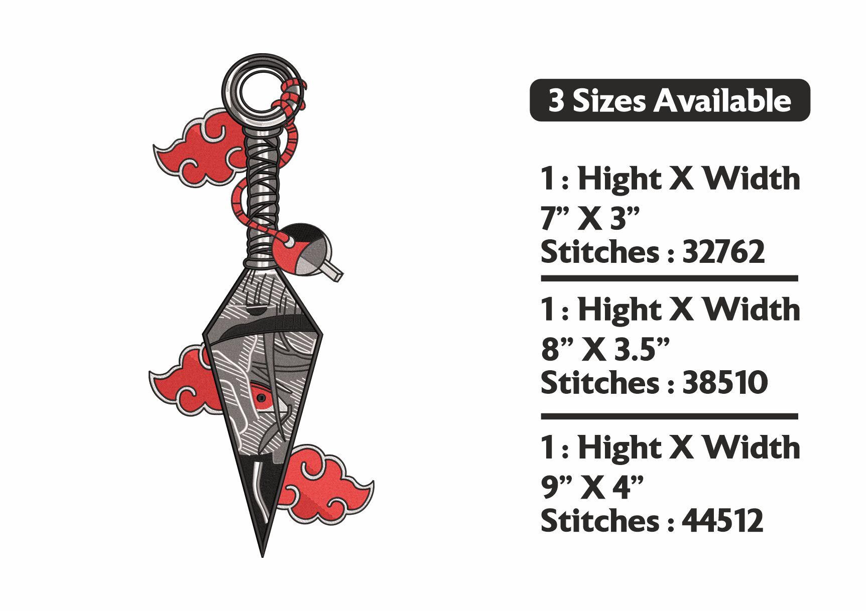 Itachi Uchiha Embroidery Design - Naruto Anime Embroidery File ...