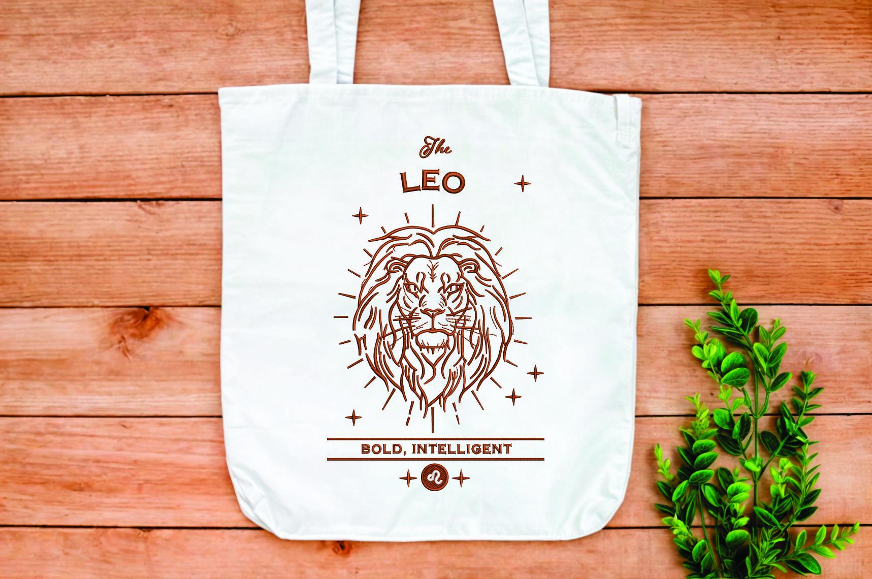 Leo Star Embroidery Design - Zodiac Sign Embroidery - Instant Download ...
