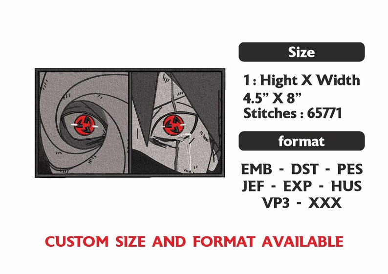 Naruto on X Obito X Kakashi Kakashi Anime Embroidery Design File ...