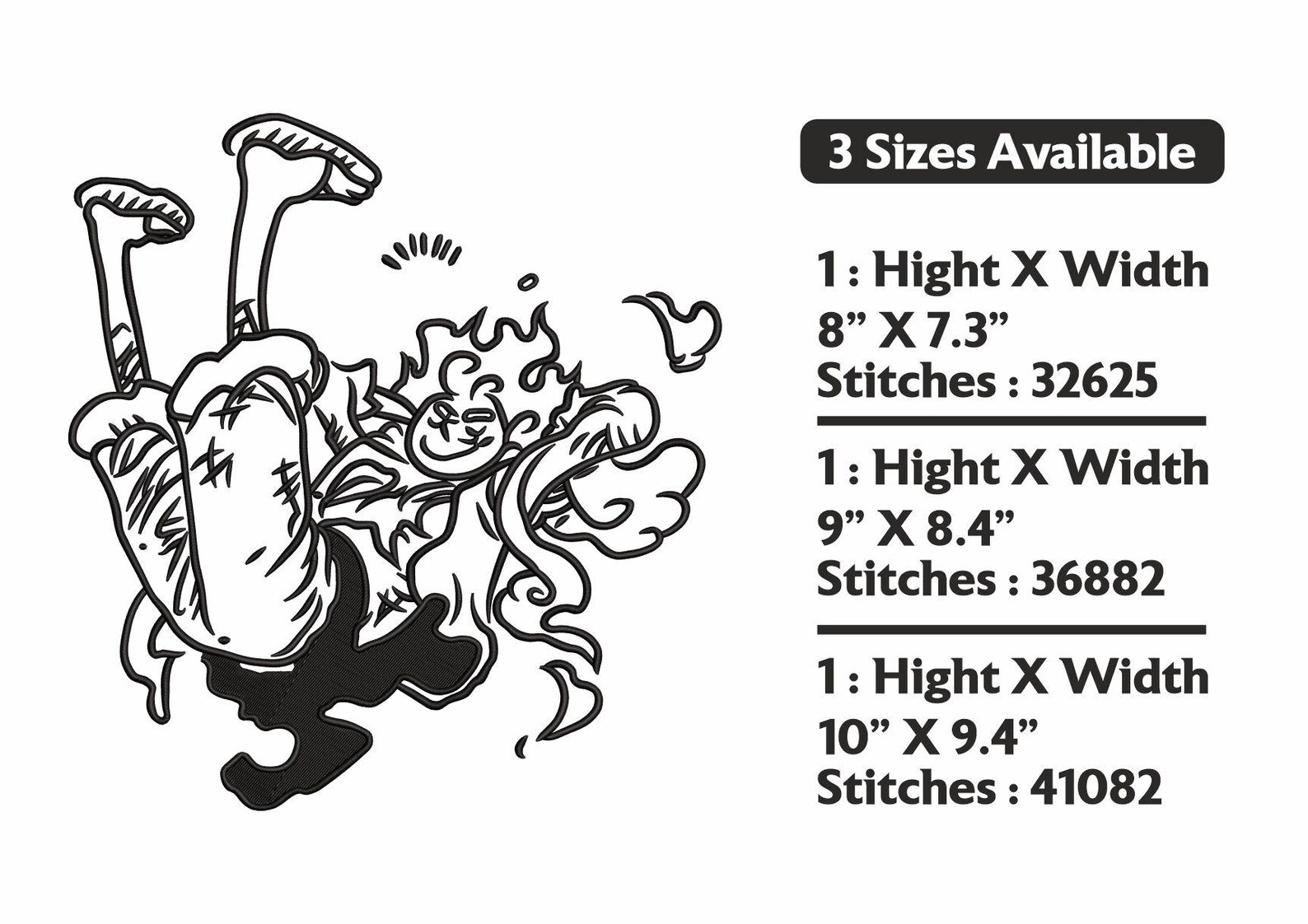 Monkey D. Luffy Embroidery Design | Anime Stitch File | Instant Digital ...