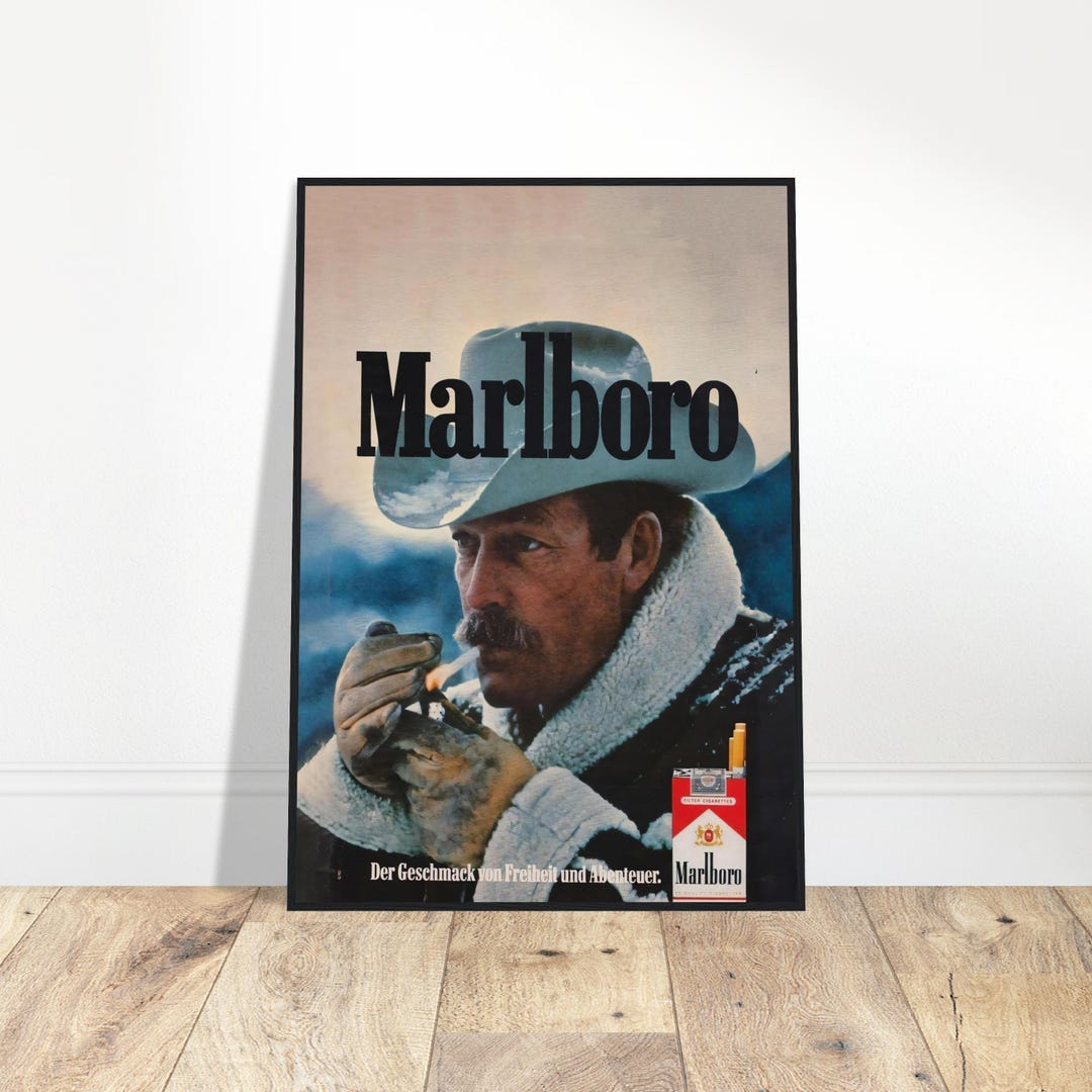 Vintage Marlboro Cigarette Poster - Fashion Poster, Trendy Wall Art ...