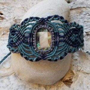 Abalone Shell Macrame Bracelet Boho Style Adjustable. Made - Etsy