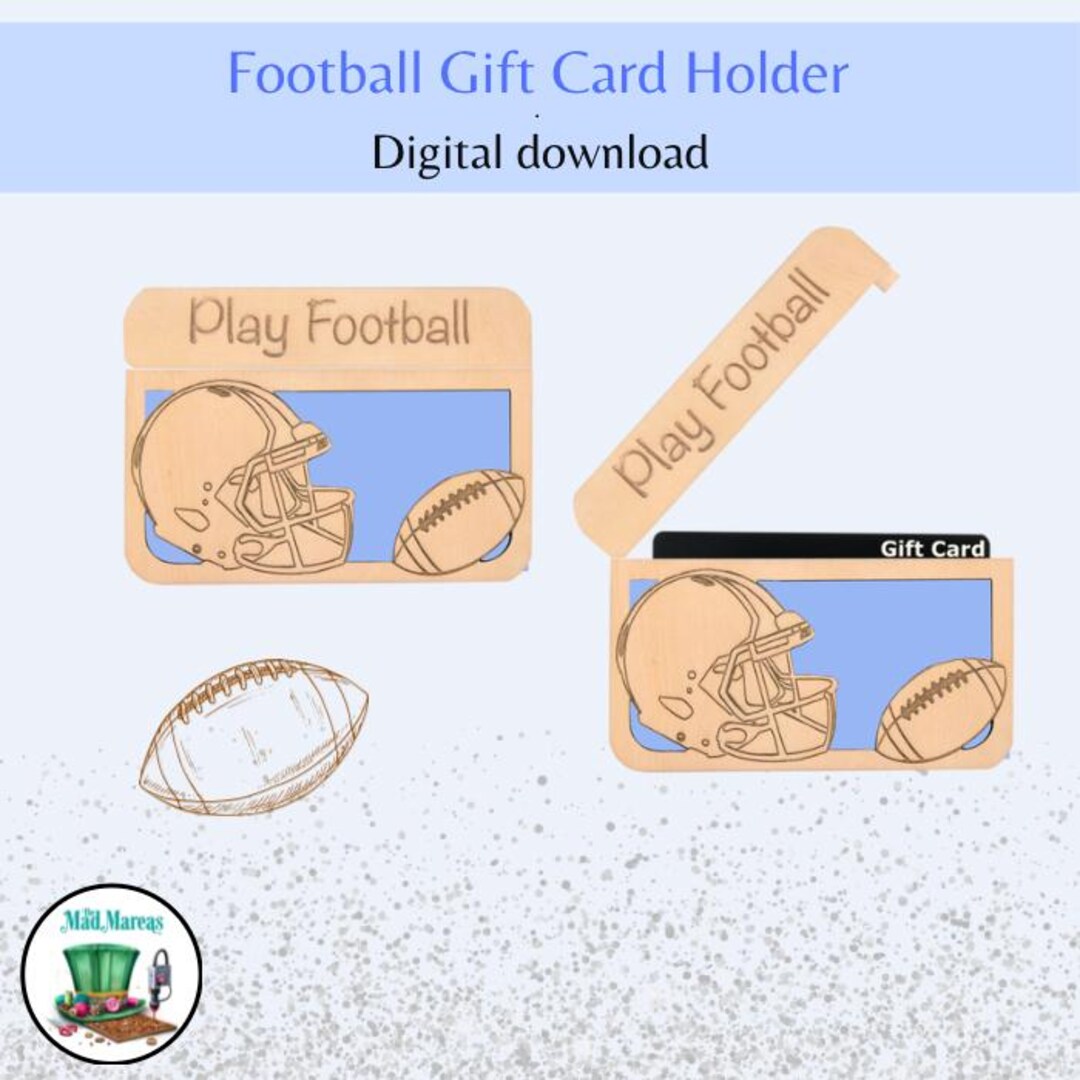 Football Gift Card & Money Holder | SVG, PNG, DFX Laser Cut Digital ...