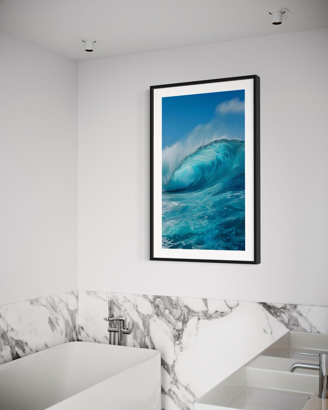 Ocean Wave Digital Print | High-resolution PDF Download | Coastal Wall ...