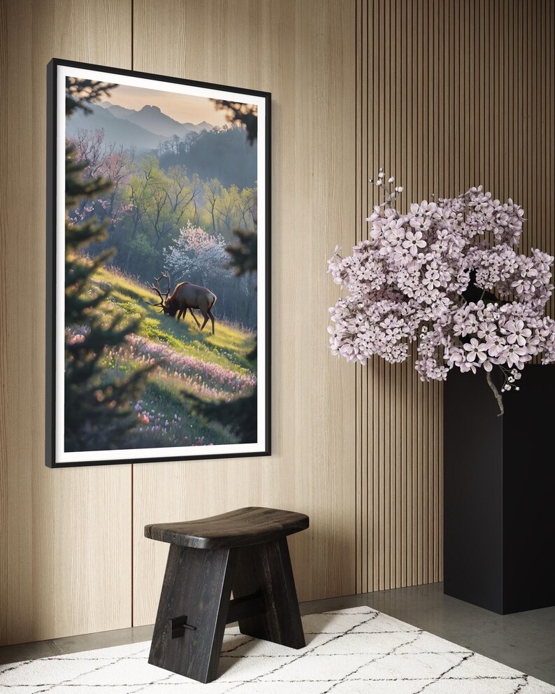 Majestic Elk in Blooming Meadow – Digital Print | PDF Download | Nature ...