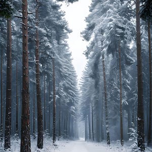 Winter Wonderland Snowy Forest Printable | Digital Wall Art | Instant ...