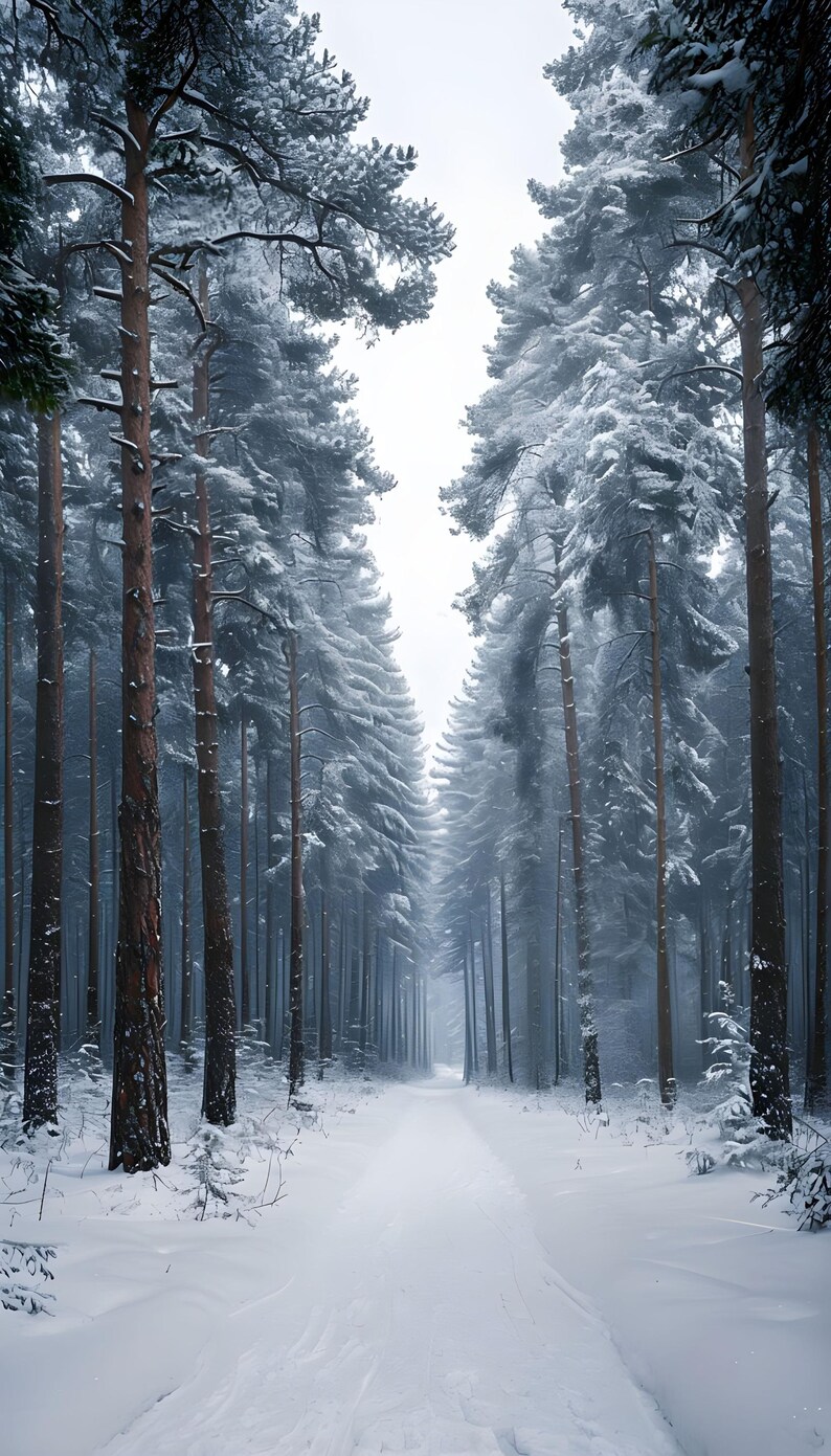 Winter Wonderland Snowy Forest Printable | Digital Wall Art | Instant ...
