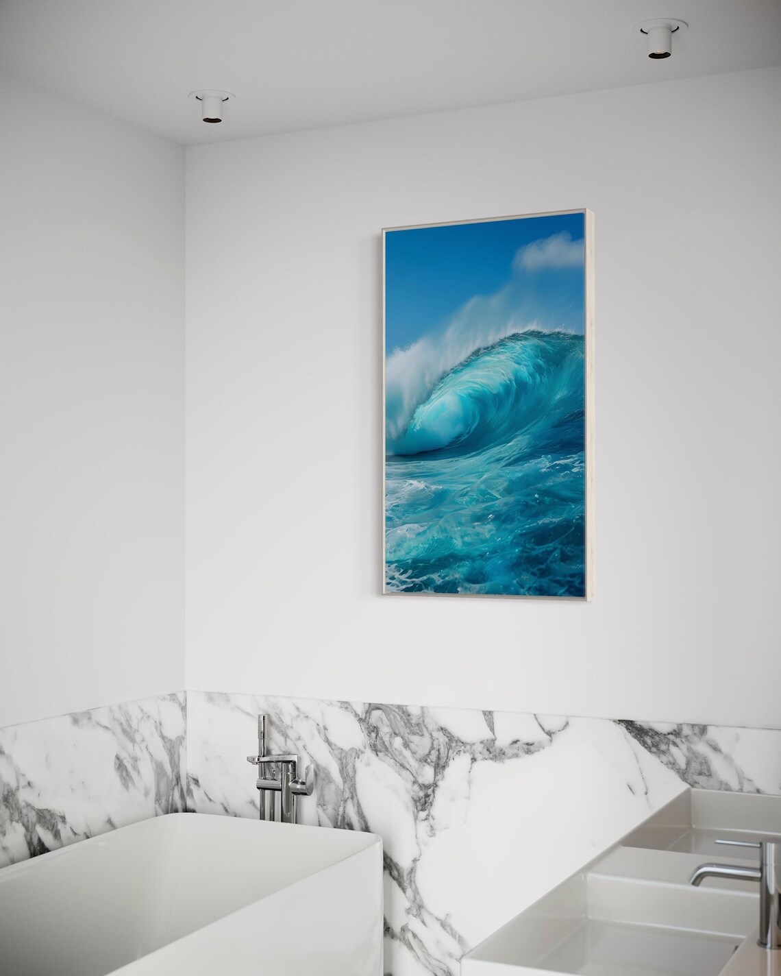 Ocean Wave Digital Print | High-resolution PDF Download | Coastal Wall ...