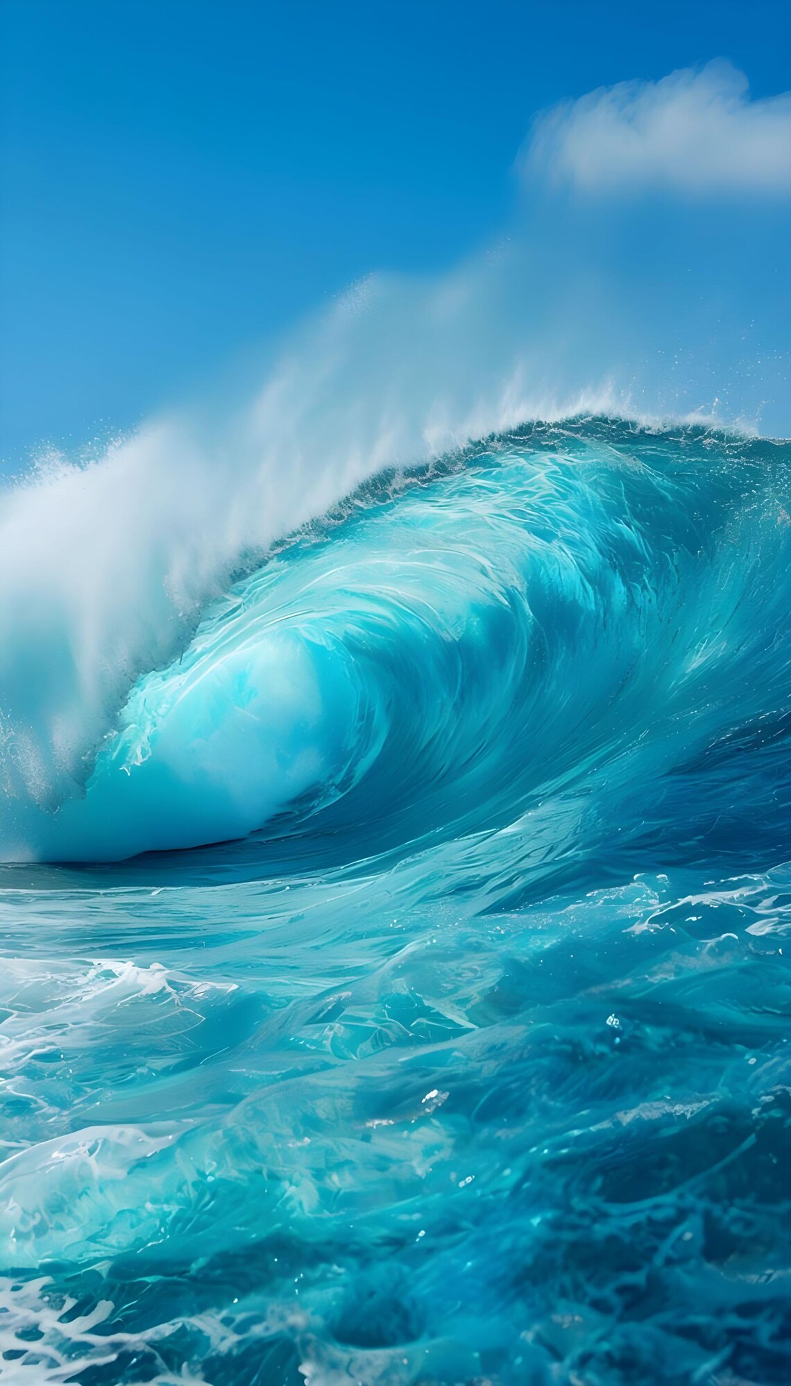 Ocean Wave Digital Print | High-resolution PDF Download | Coastal Wall ...