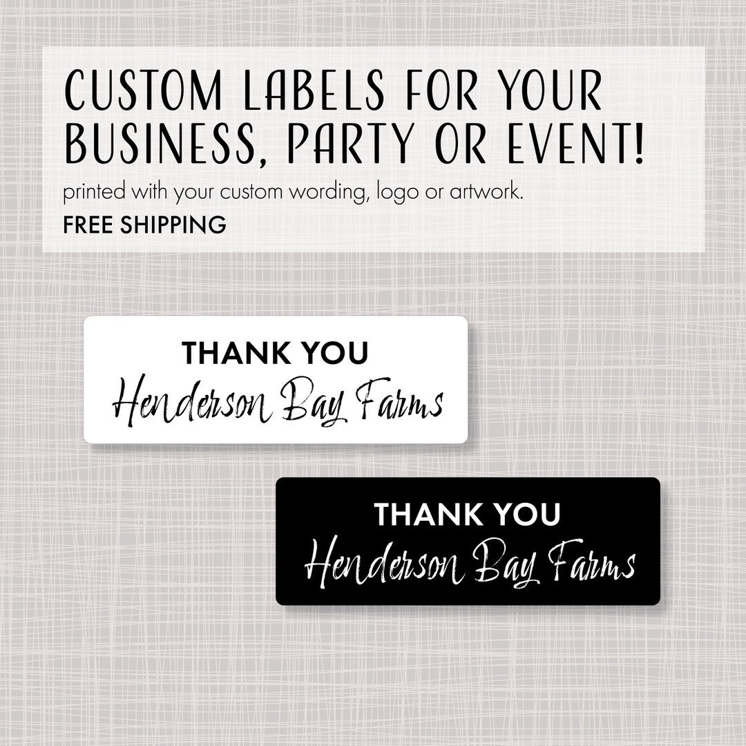2.25"x0.75" Rectangular Custom Business Logo Party Event Labels ...