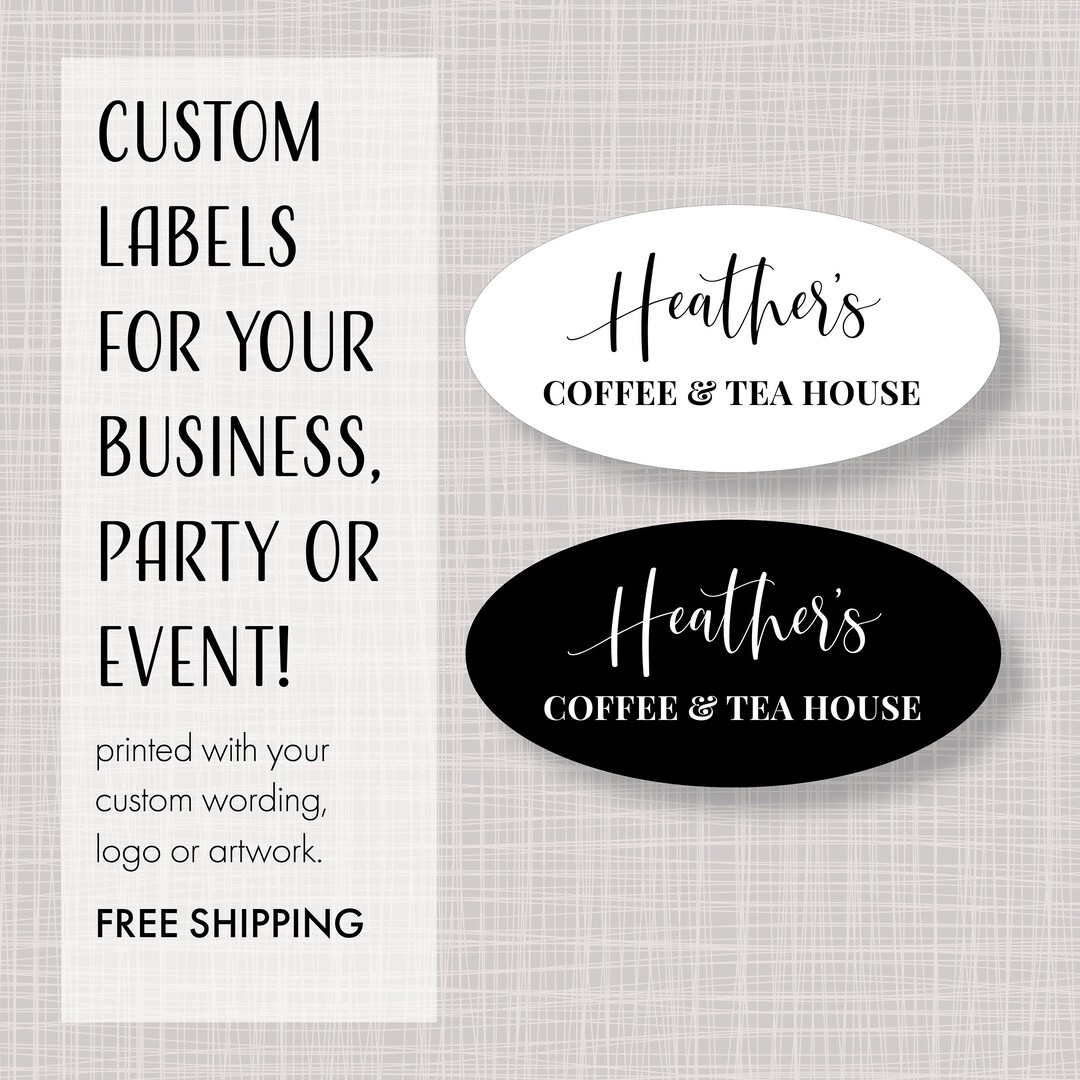 3"x1.5" Oval Custom Printed Business Logo Party Event Labels Stickers ...