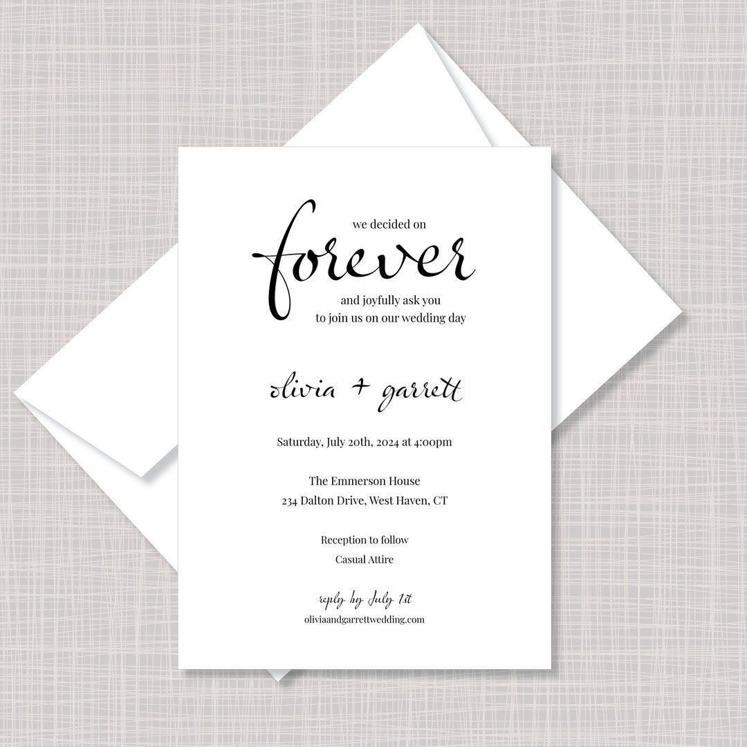 Custom Printed Casual Informal Wedding Reception Birthday Invitations ...