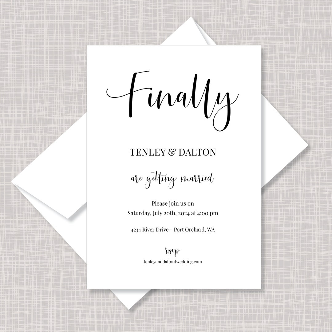 Custom Printed Casual Informal Wedding Reception Birthday Invitations ...